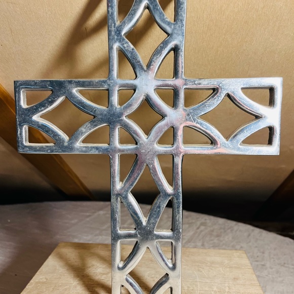 Unique Vintage | Accents | Vintage Pewter Metal Cross Wall Art | Poshmark